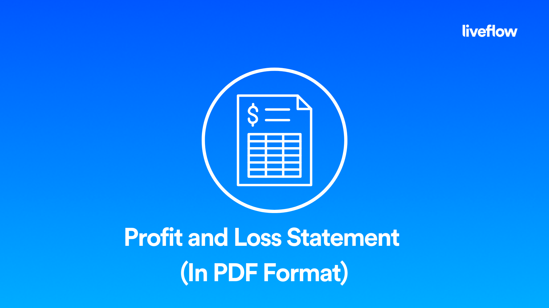 Profit And Loss Statement In PDF Format LiveFlow